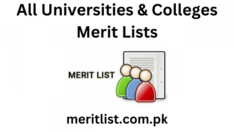Merit List | All Universities & Colleges Merit List 2024 | Govt Jobs